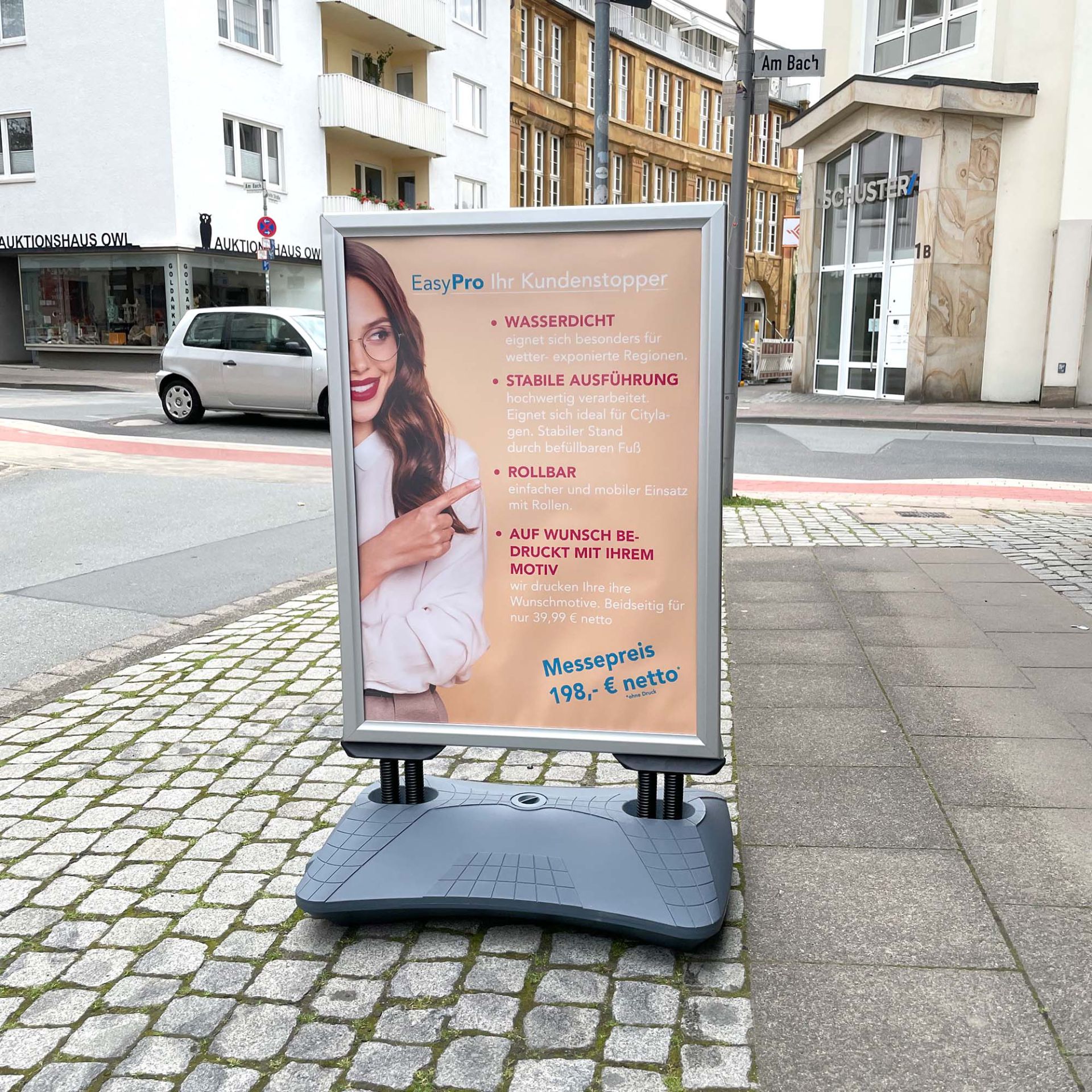 Customer stopper, advertising stand outdoor for posters,